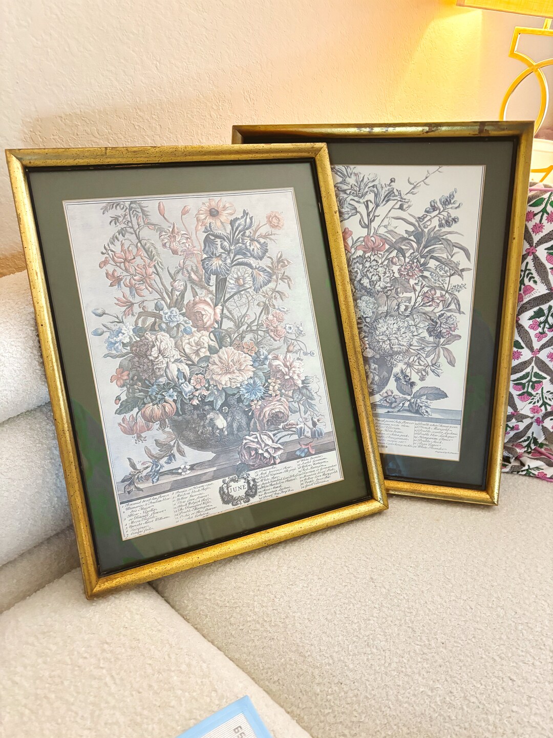 Robert Furber 12 Months of Flowers Framed and Matted Lithographs ...