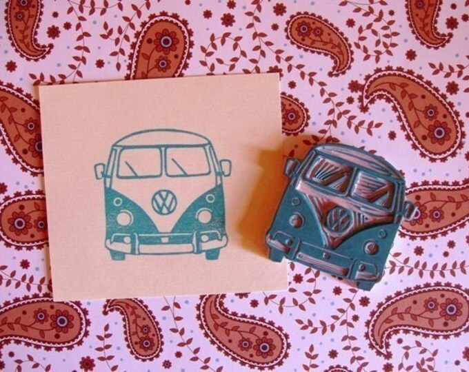VW Bus Front Hand Carved Stamp - Etsy