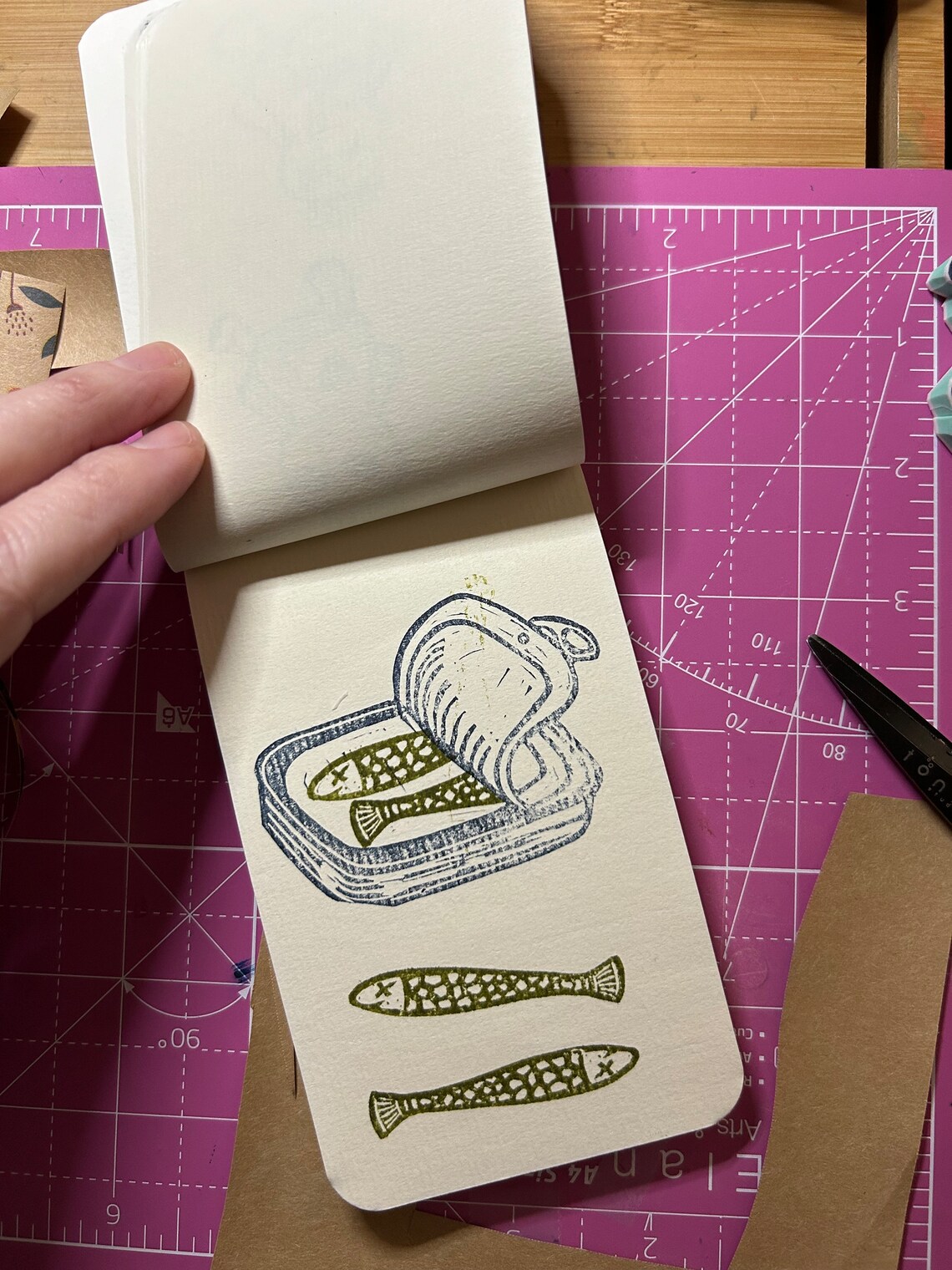 Sardine Tin Can With Sardine Hand Carved Rubber Stamp Set - Etsy