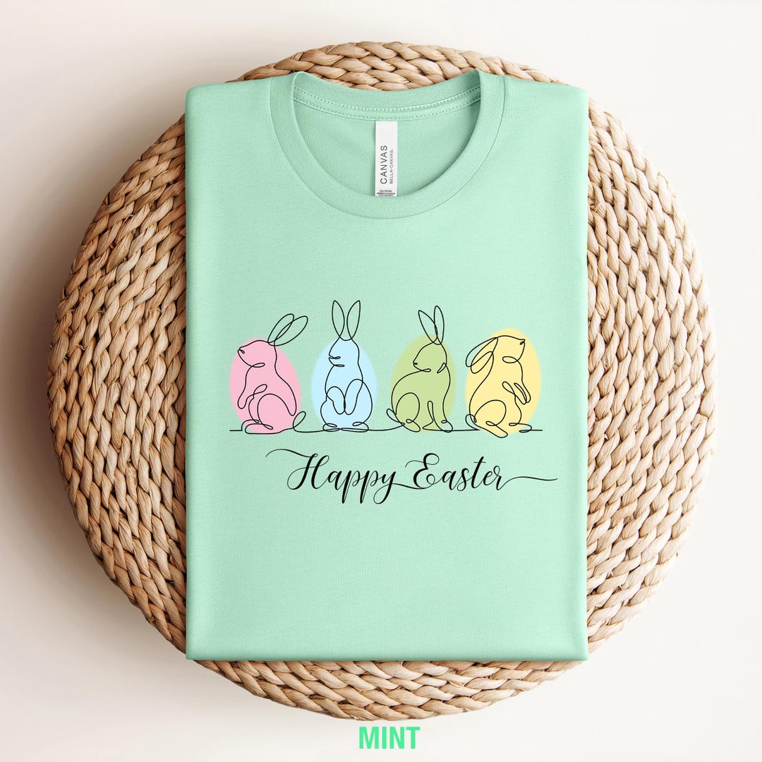 Colorful Pastel Bunny Easter Shirt, Easter Bunny Peeps T-shirt, Easter ...