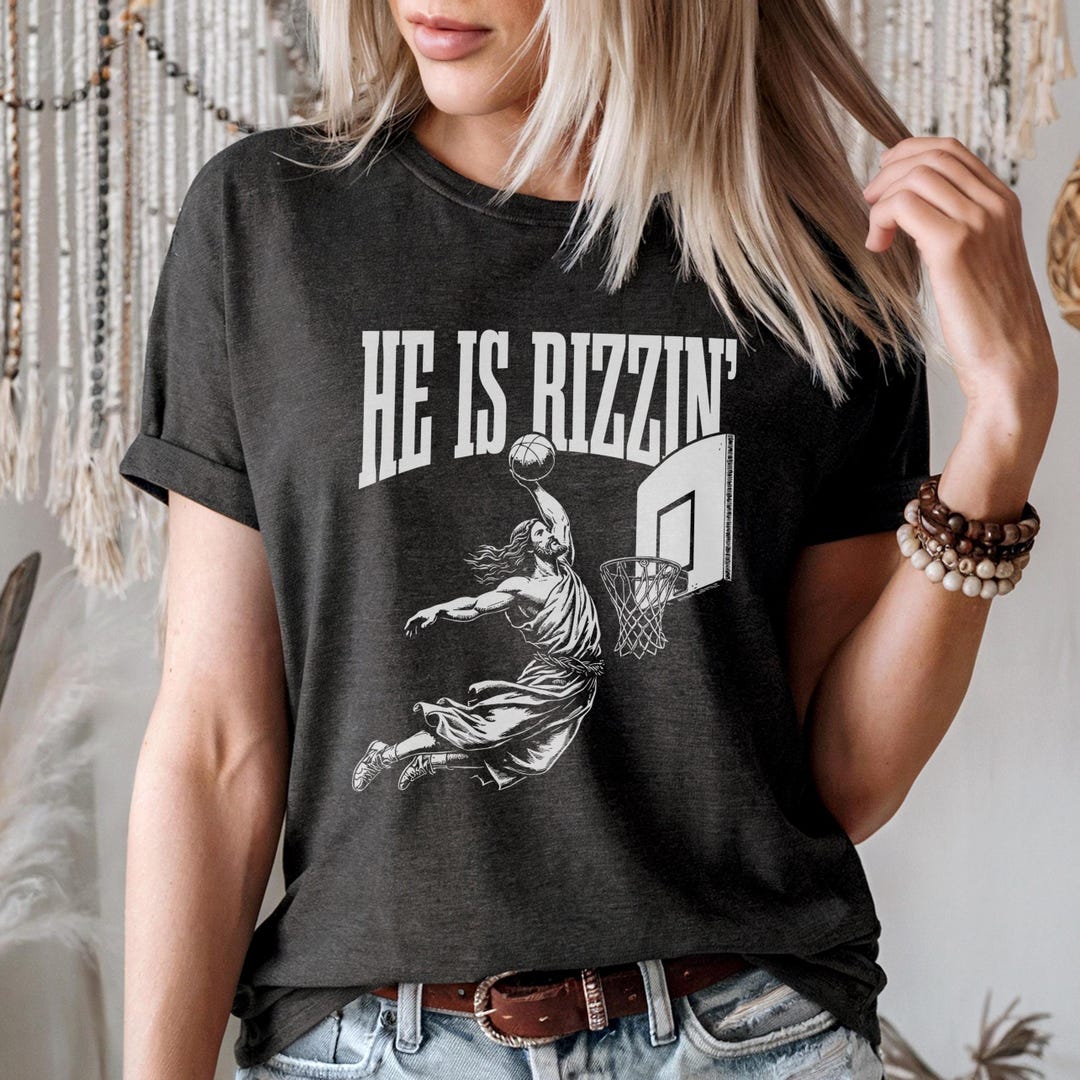 He is Rizzin' Basketball Jesus Meme T-shirt - Etsy
