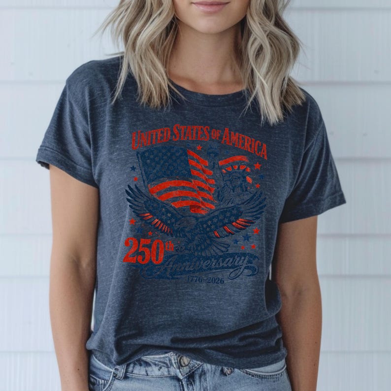 America 250th Anniversary T-shirt, Patriotic USA Flag 1776-2026 Tee - Etsy