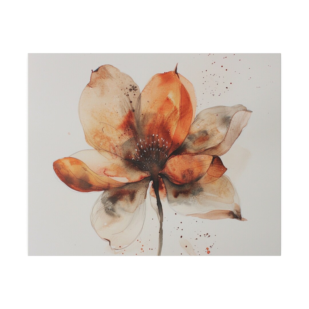 Earth Tone Flower, Wall Art, Gallery Matte Canvas, Stretched, 0.75 - Etsy