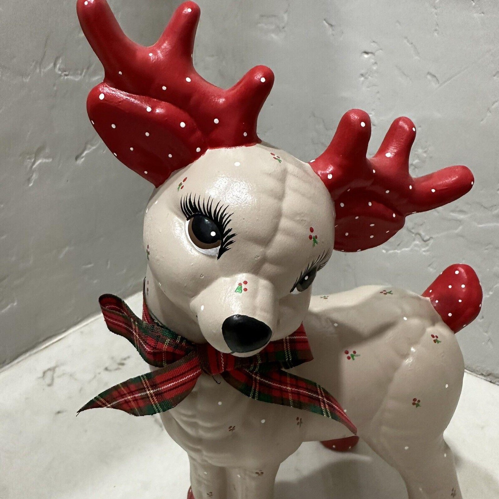 Vintage Kimple 1980s Reindeer Large Mold Ceramic Hand Painted Christmas ...