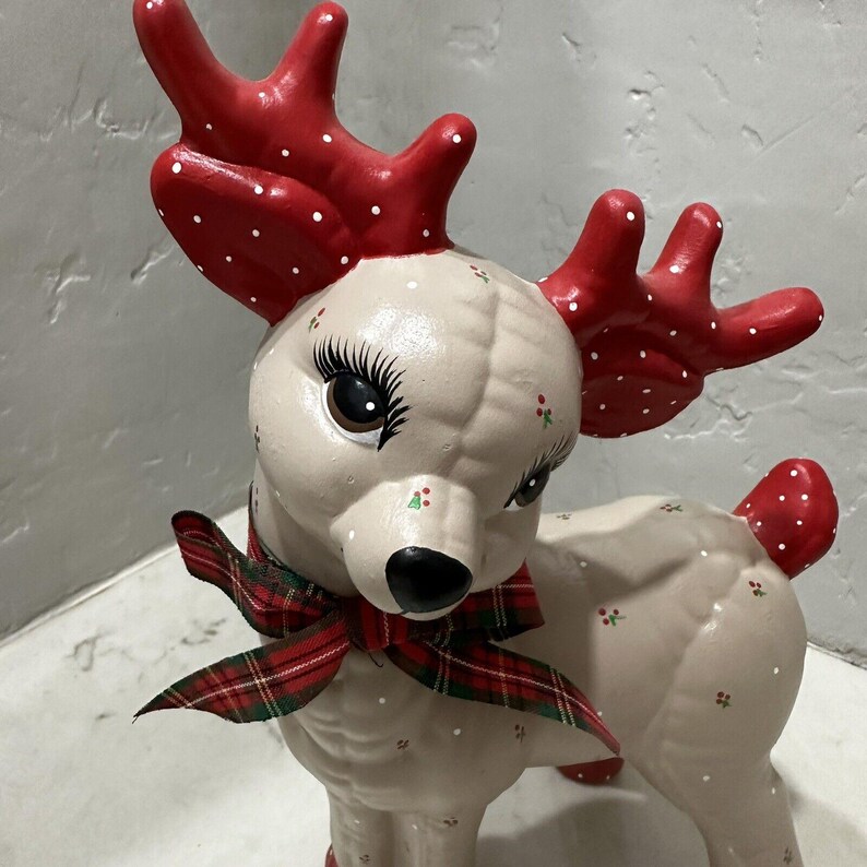 Vintage Kimple 1980s Reindeer Large Mold Ceramic Hand Painted Christmas 11 - Etsy