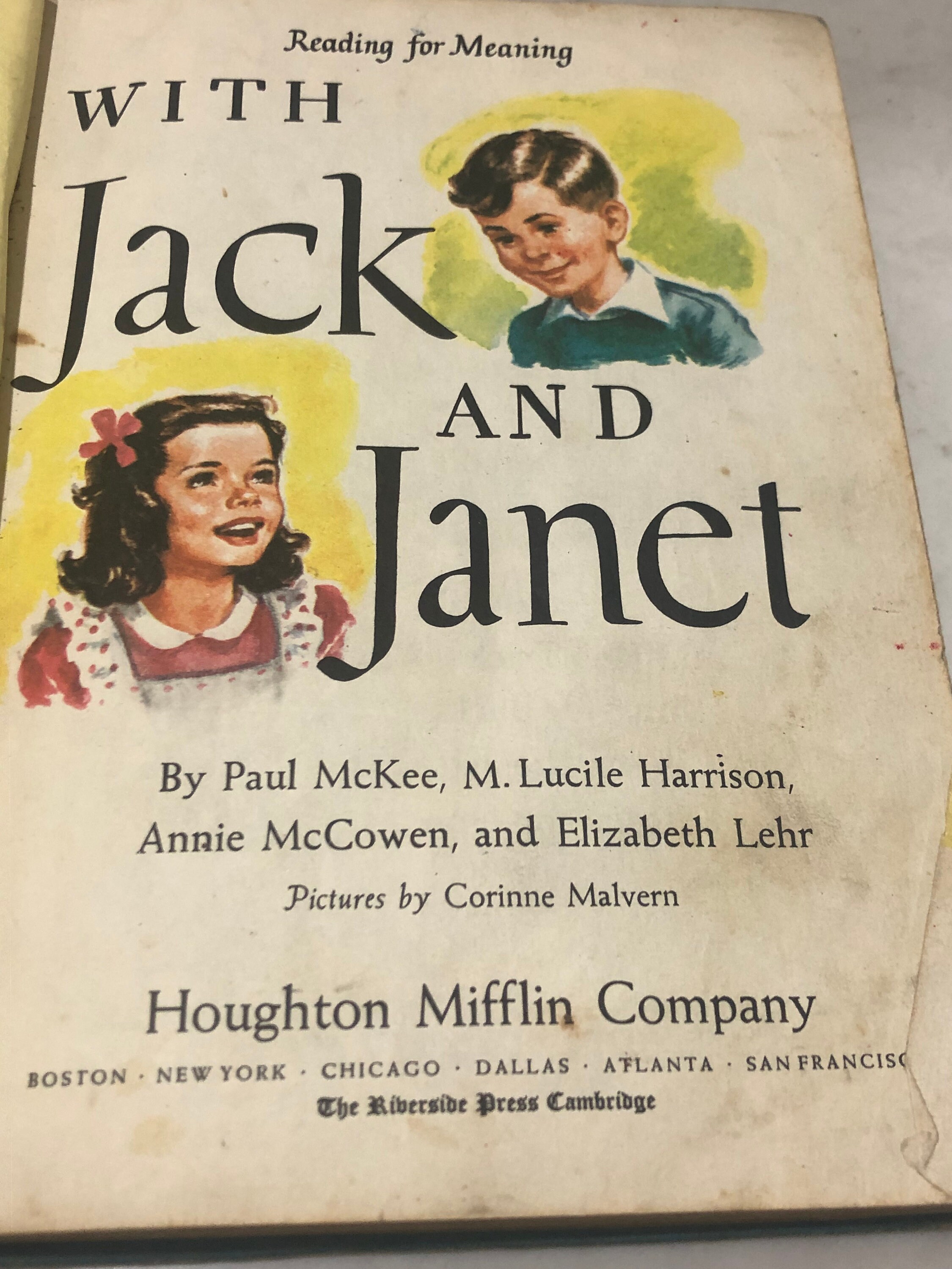 Vintage 1940's Reading for Meaning With Jack and Janet Children's Book ...