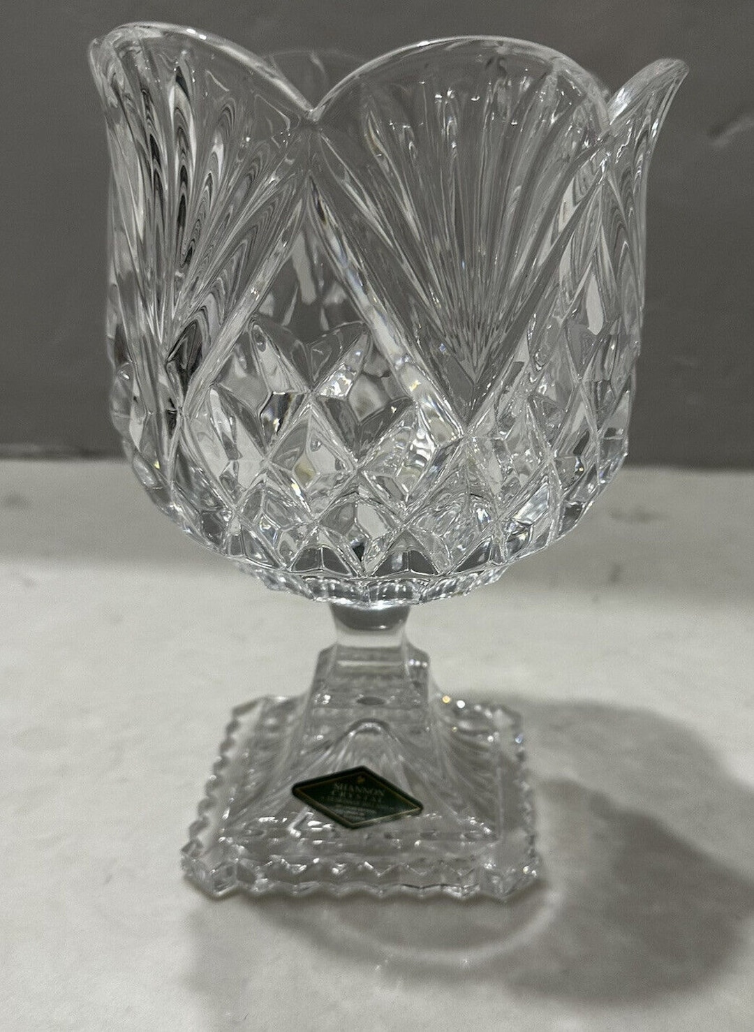 Shannon Crystal Designs of Ireland Tulip Crystal Pedestal Candy Dish 24 ...