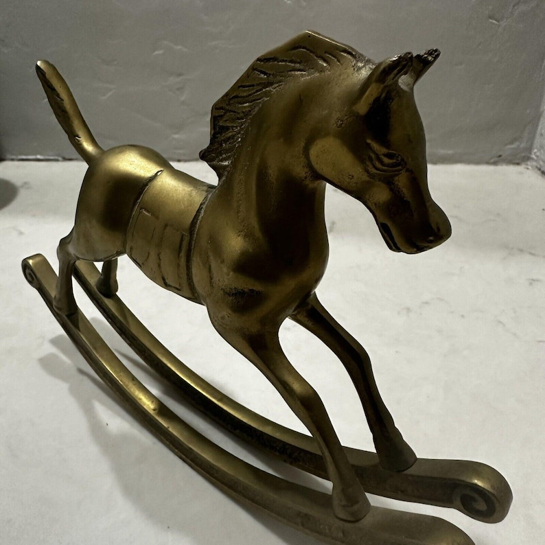 Vintage Solid Brass Rocking Horse 1970s 8.5x6 - Etsy