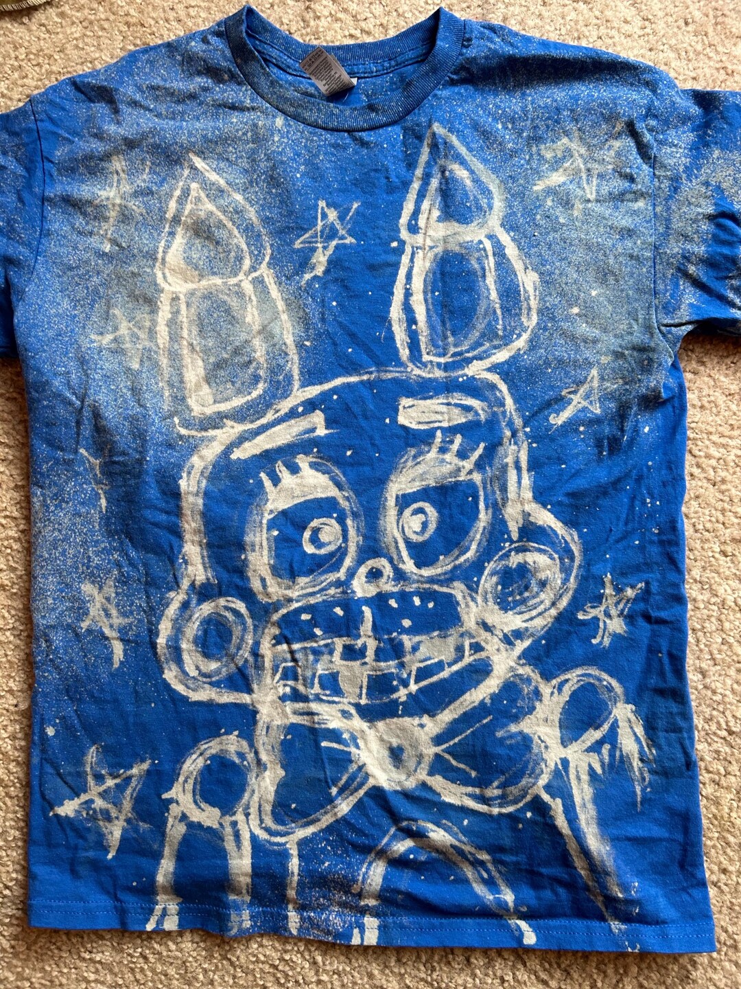 Bleach Dye Blue FNAF Toy Bonnie Shirt ( Made by Sunny ) - Etsy