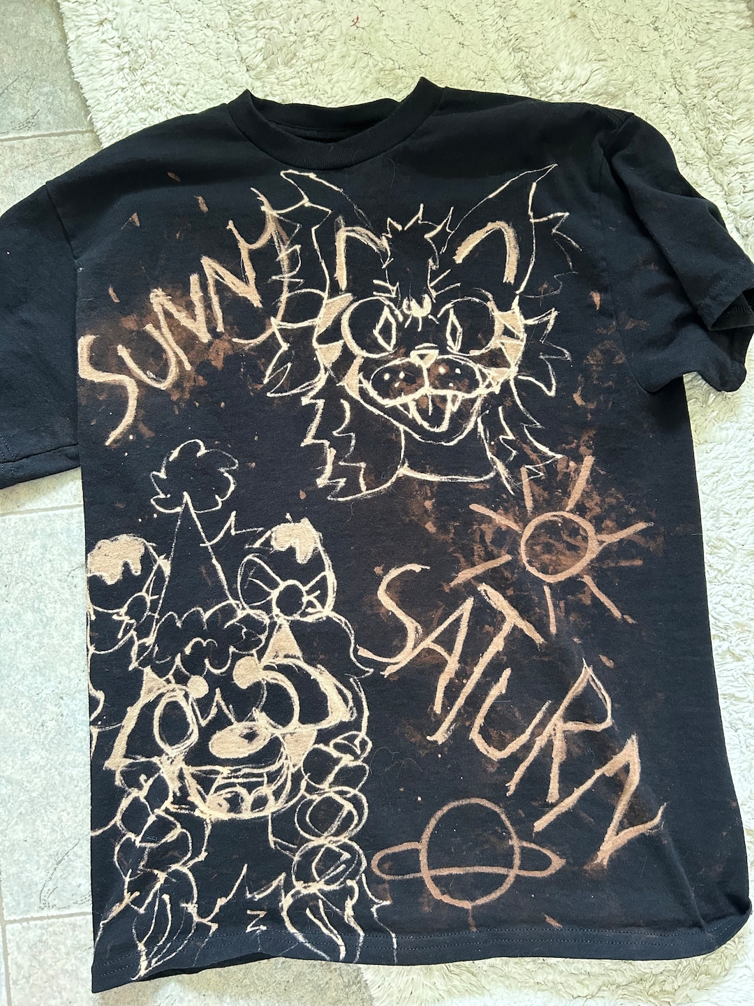 Bleach Dye Sunny Saturn Youtube Merch Shirt ( Made by Sunny ) - Etsy