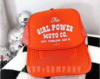 Girl Power Moto Trucker Hat for Track Race Day Trucker Hat for Moto ...