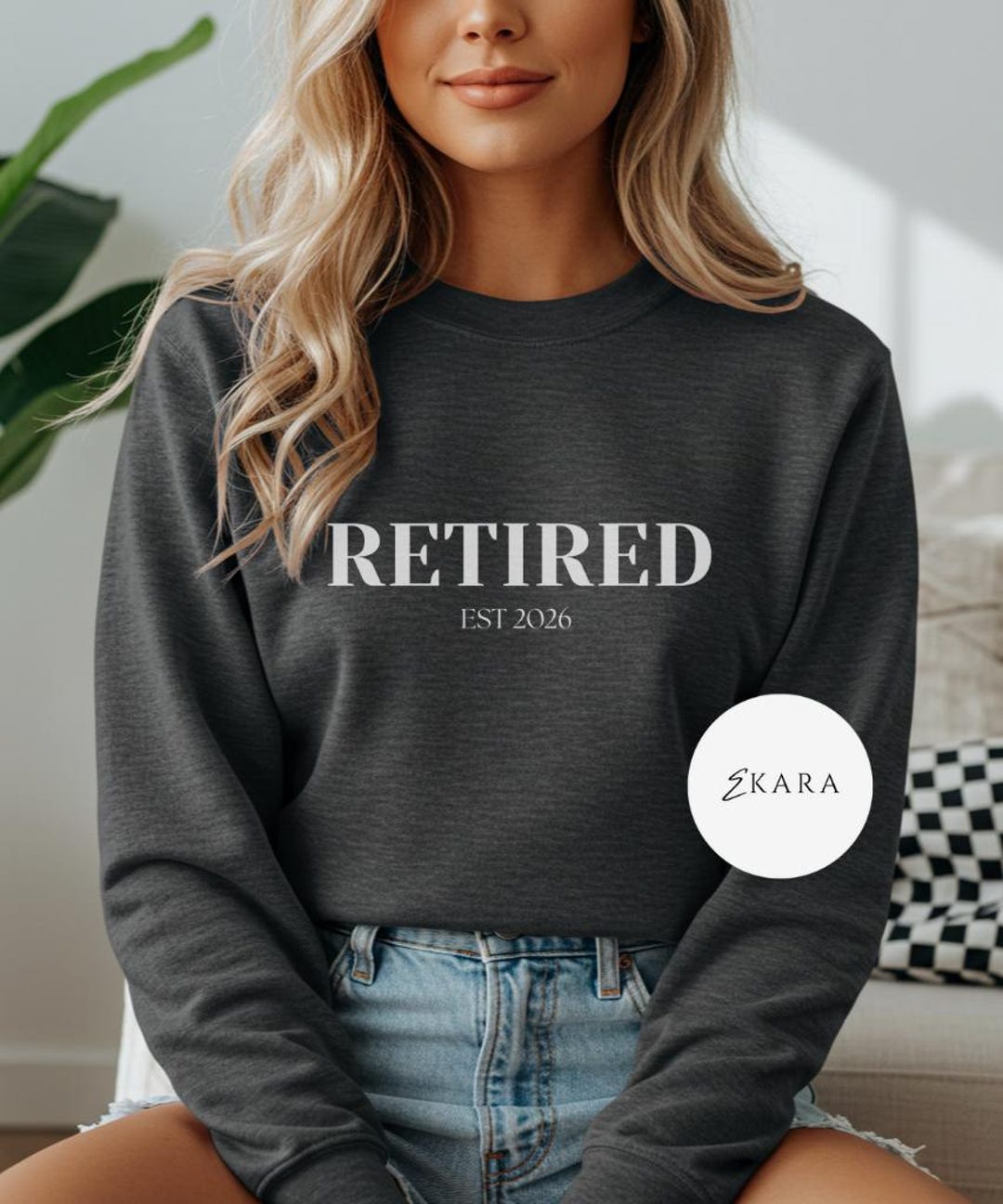 Retired Est 2026 Sweatshirt, Personalized Retirement Crewneck, Retiree ...