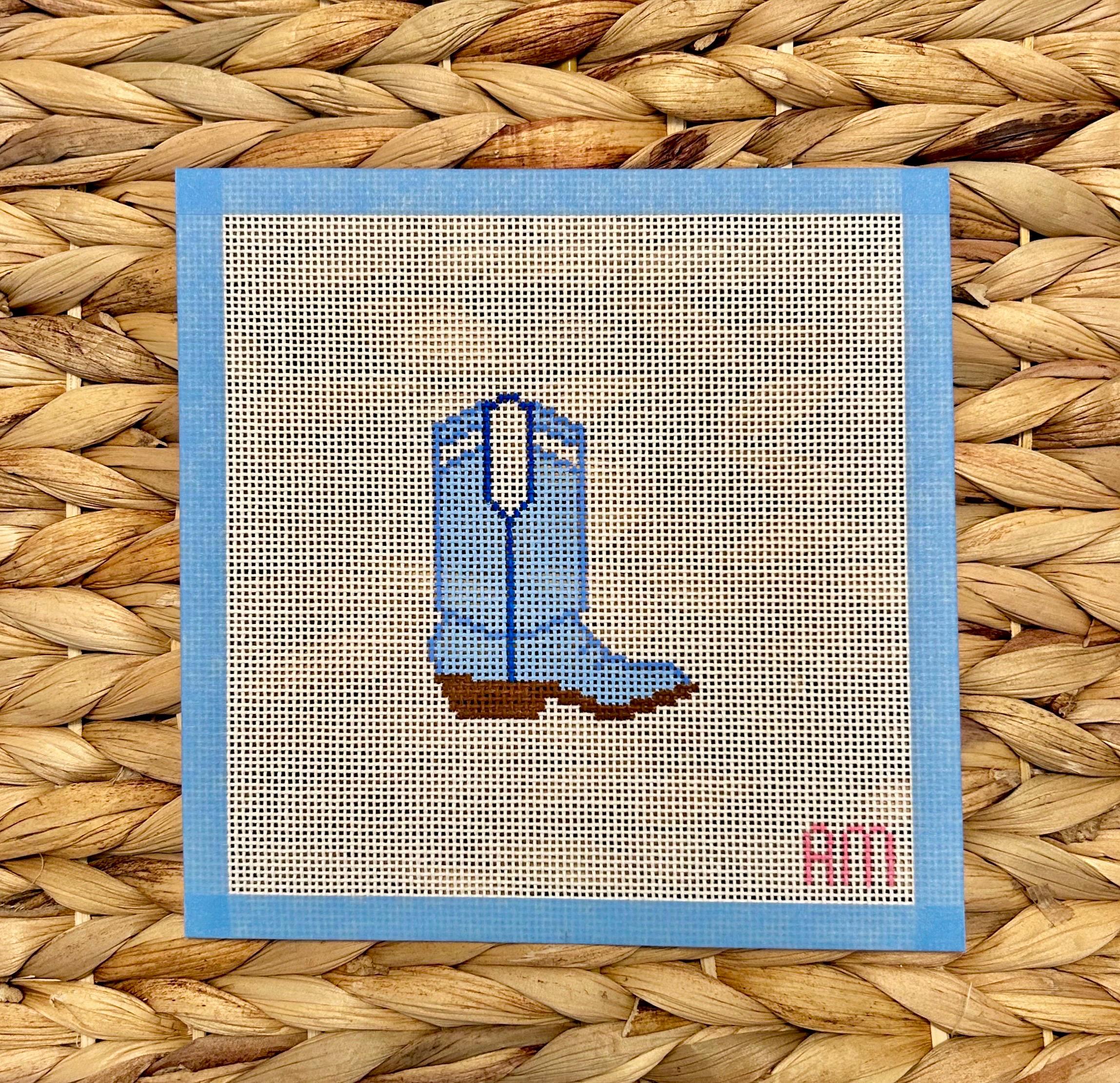 Cowgirl Boot - Stitch Painted Needlepoint Canvas - Etsy