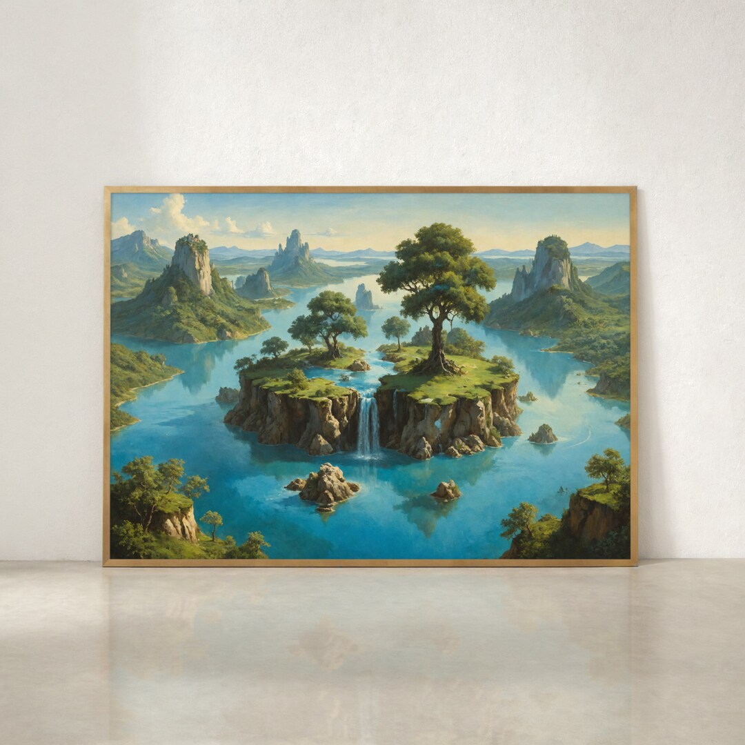 Floating Islands Landscape, Surreal Art, Printable Art, Fantasy Art ...
