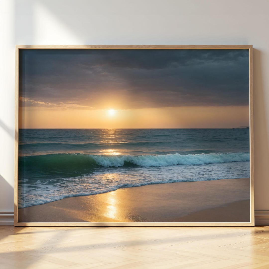 Boho Ocean Photo Print Wall Art Wave Crash Print Ocean Aesthetics Large ...