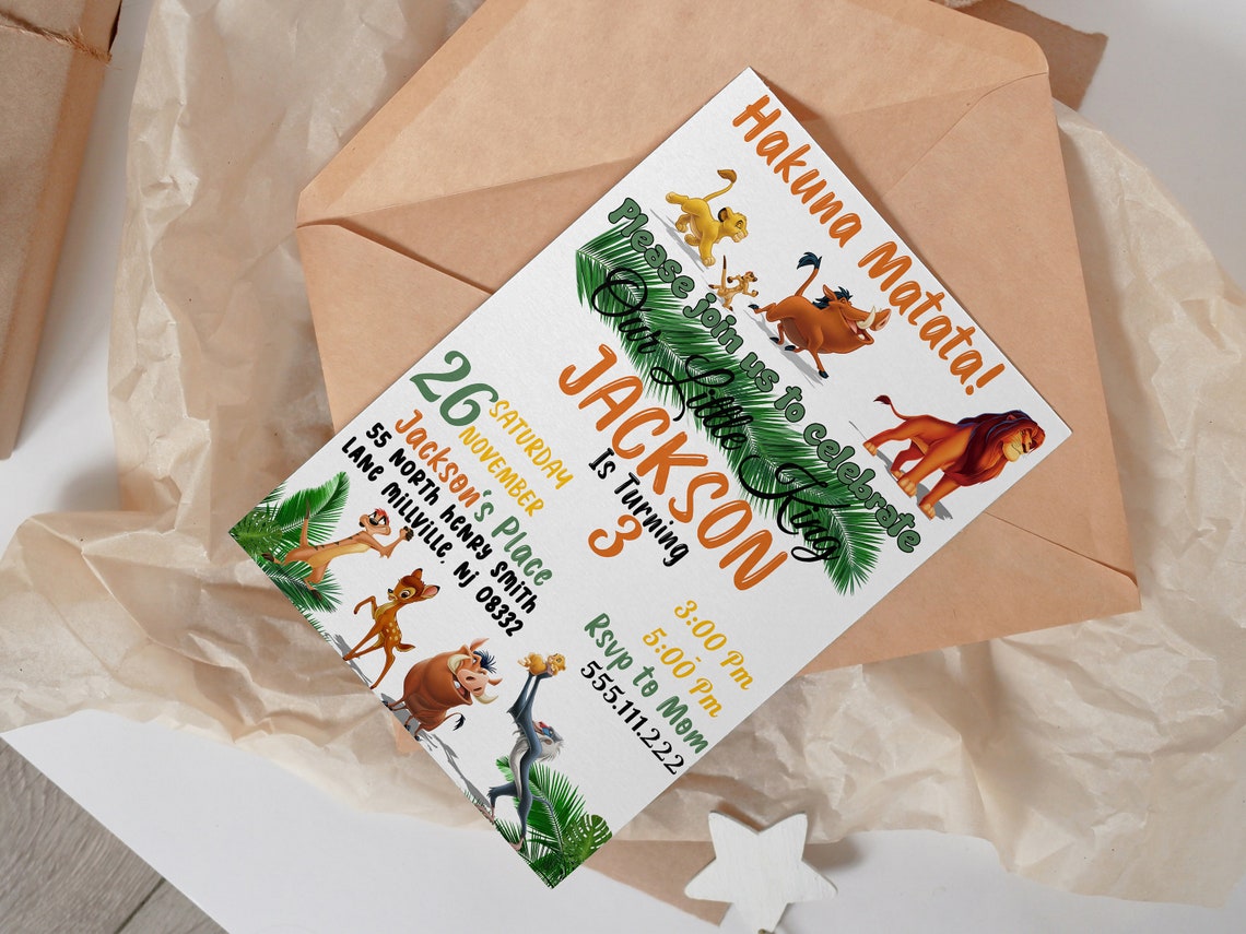 Editable Lion King Birthday Invitation Template the Lion King Birthday ...