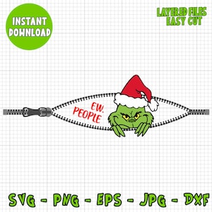 Ew People Grinch Christmas Svg Layered Item Zipper Hoodie | Sweatshirt ...