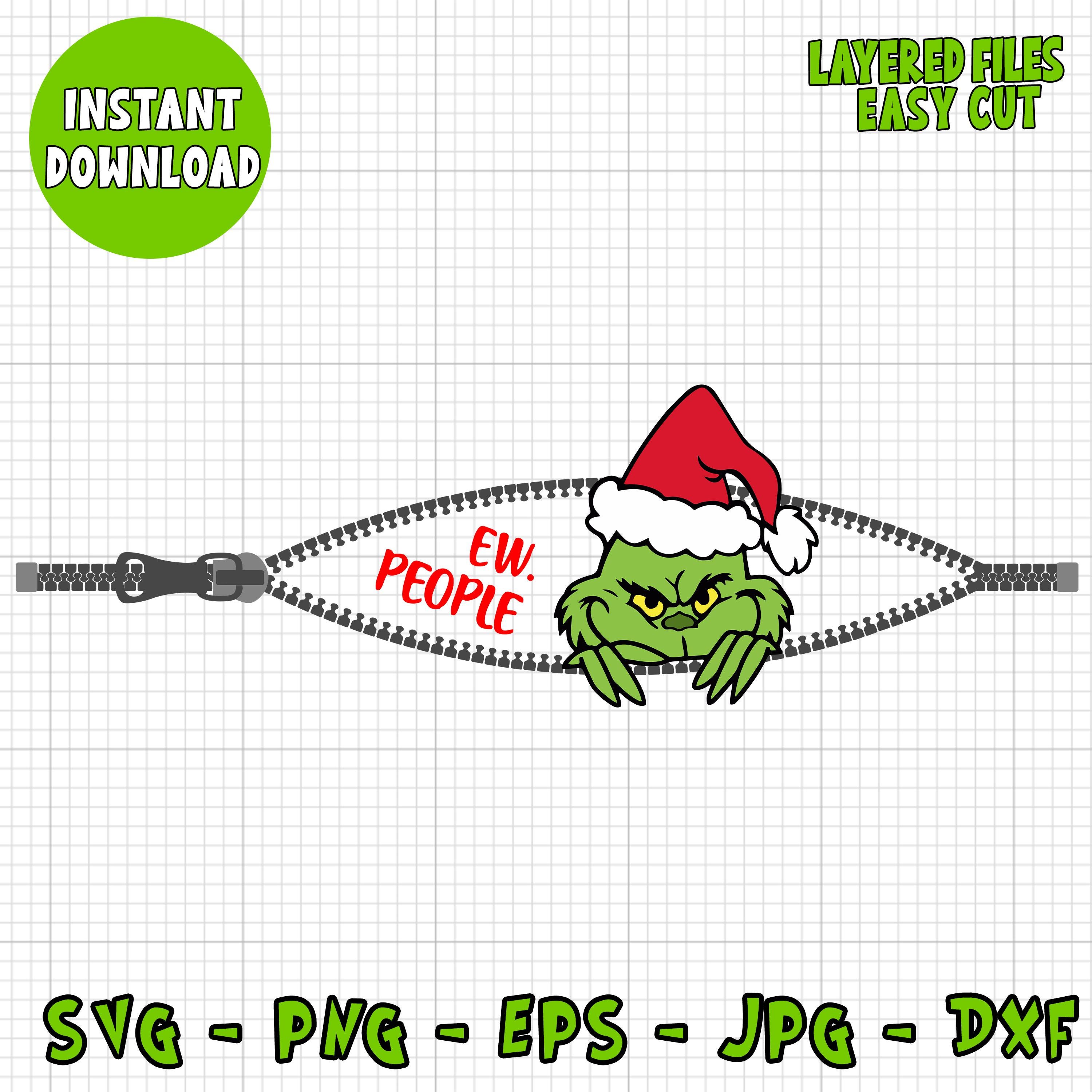 Ew People Grinch Christmas Svg Layered Item Zipper Hoodie | Sweatshirt ...