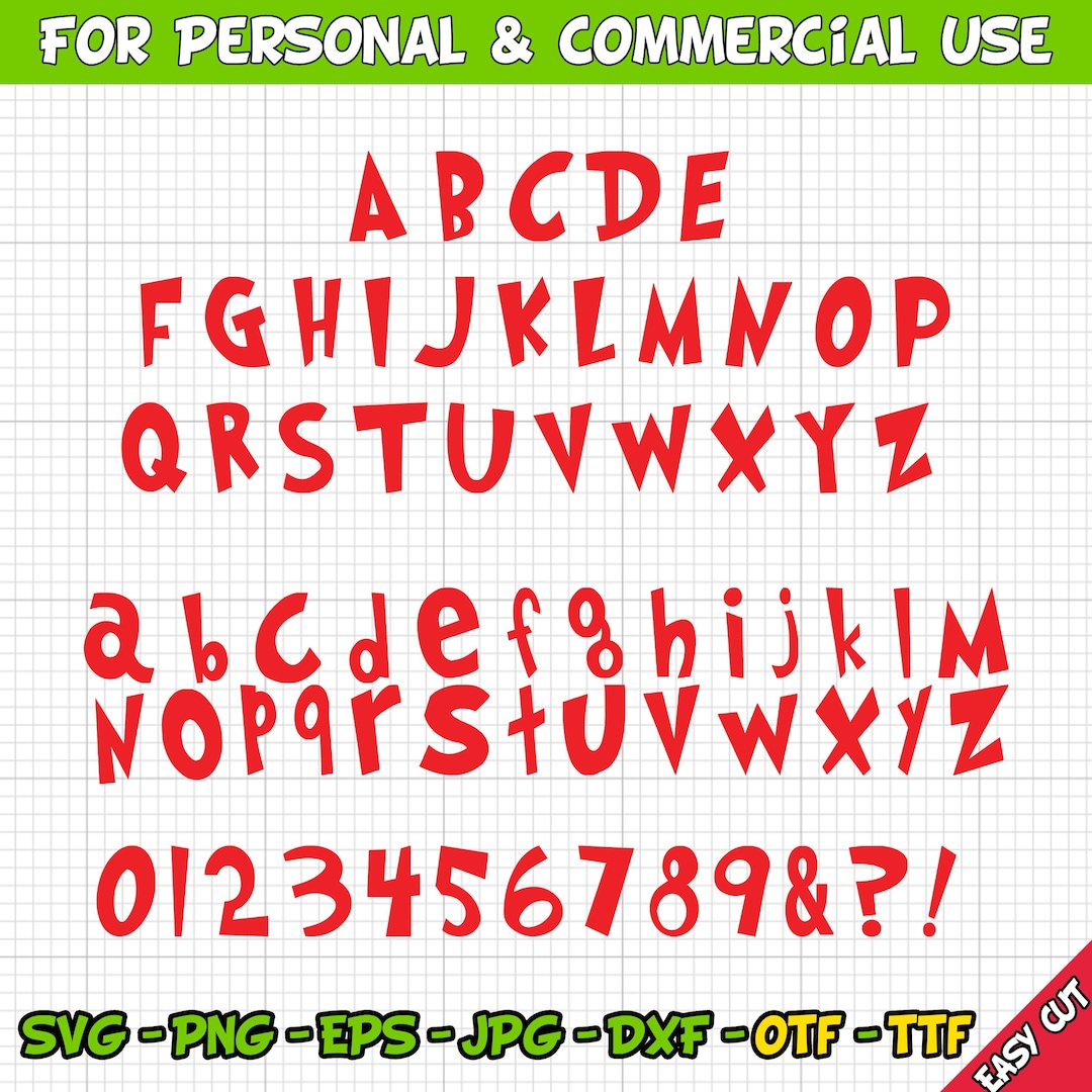 Grinch Font Svg | Grinch Otf, Ttf | Grinch Alphabet | Clip Art ...