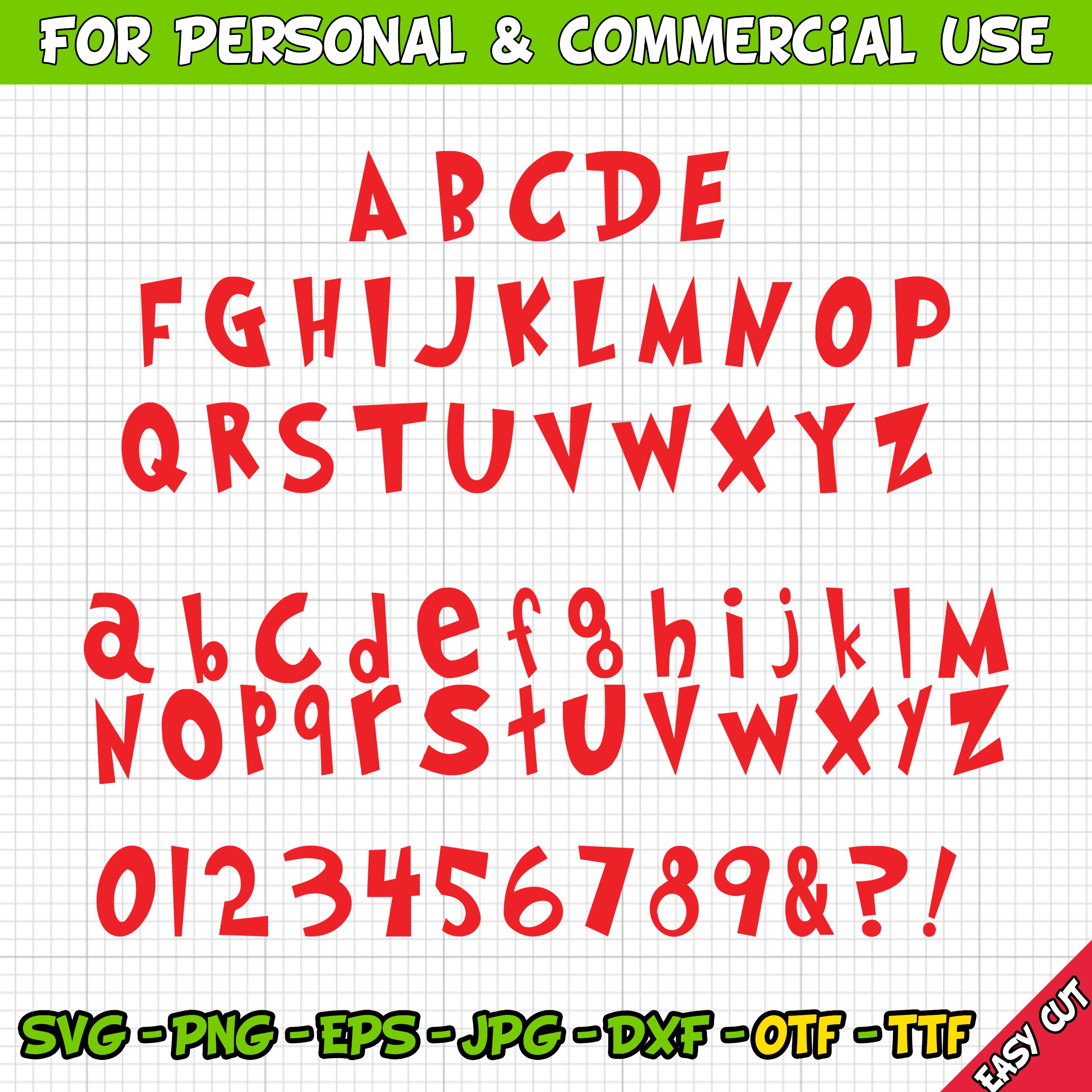 Grinch Font Svg | Grinch Otf, Ttf | Grinch Alphabet | Clip Art ...