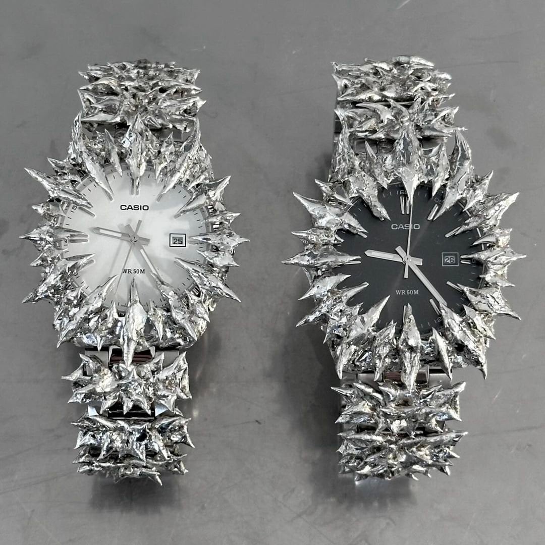 Custom Alabaster Watch Gothic Spike Style Hand-made Wristwatches ...