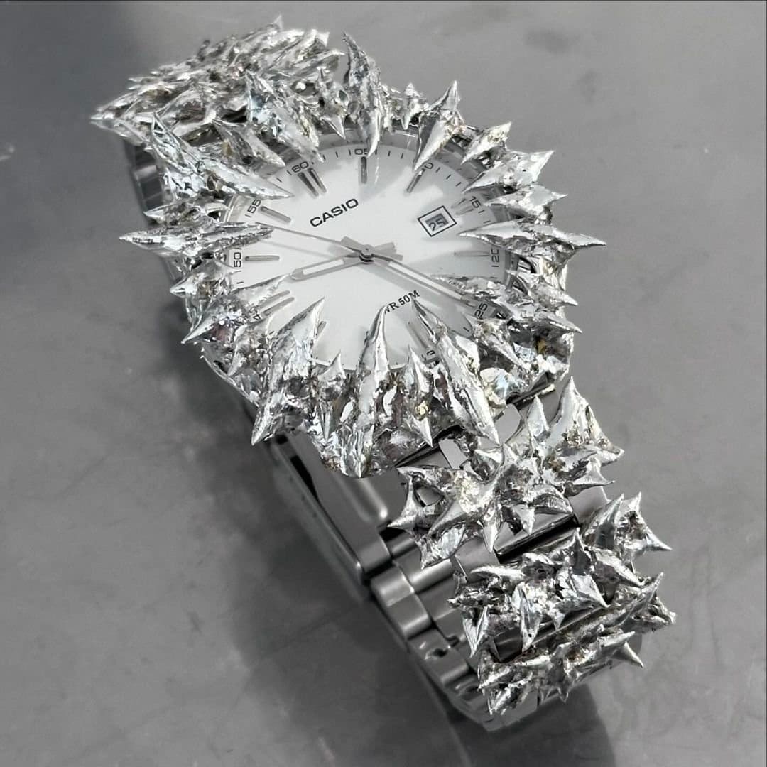 Custom Alabaster Watch Gothic Spike Style Hand-made Wristwatches ...