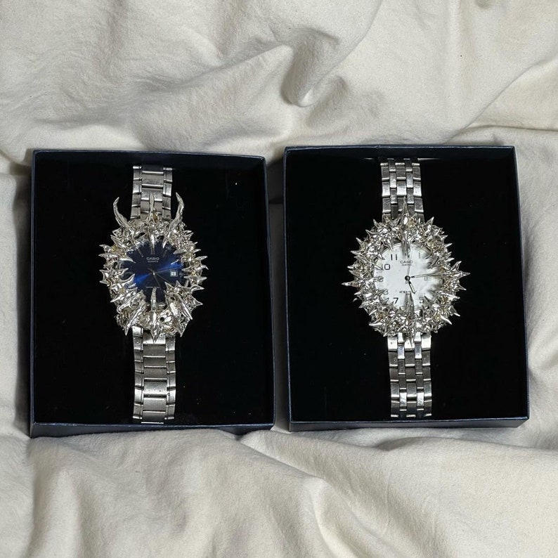 Custom Alabaster Watch Gothic Horns & Spike Style Hand-made ...