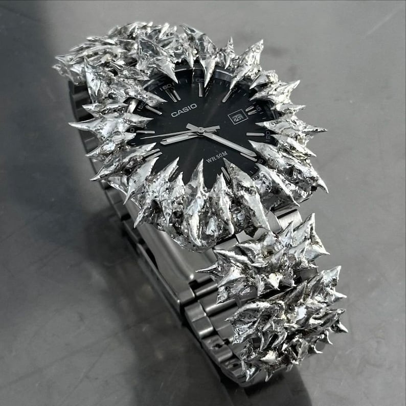 Custom Alabaster Watch Gothic Spike Style Hand-made Wristwatches ...