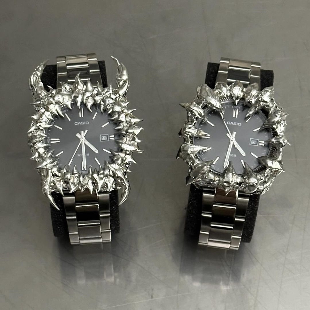 Custom Alabaster Watch Gothic Horns & Spike Style Hand-made ...