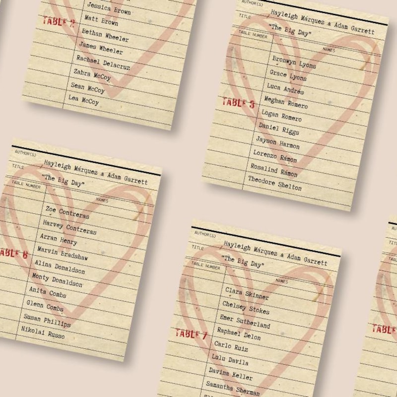 Library Card Place Cards - Etsy