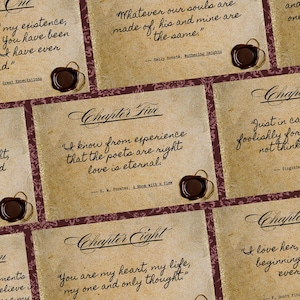 Literary Wedding Table Numbers Book Lover Wedding Romantic Quotes Table ...