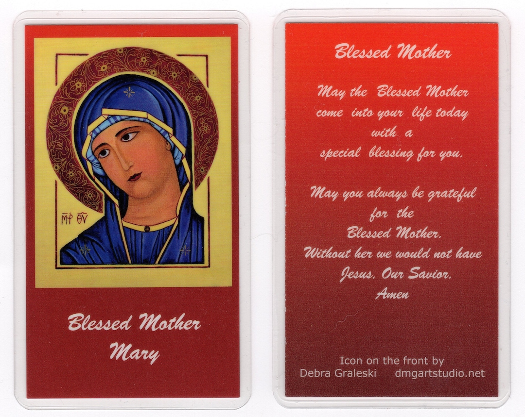 10 Prayer Cards, Laminated. blessed Mother, Mary - Etsy Australia