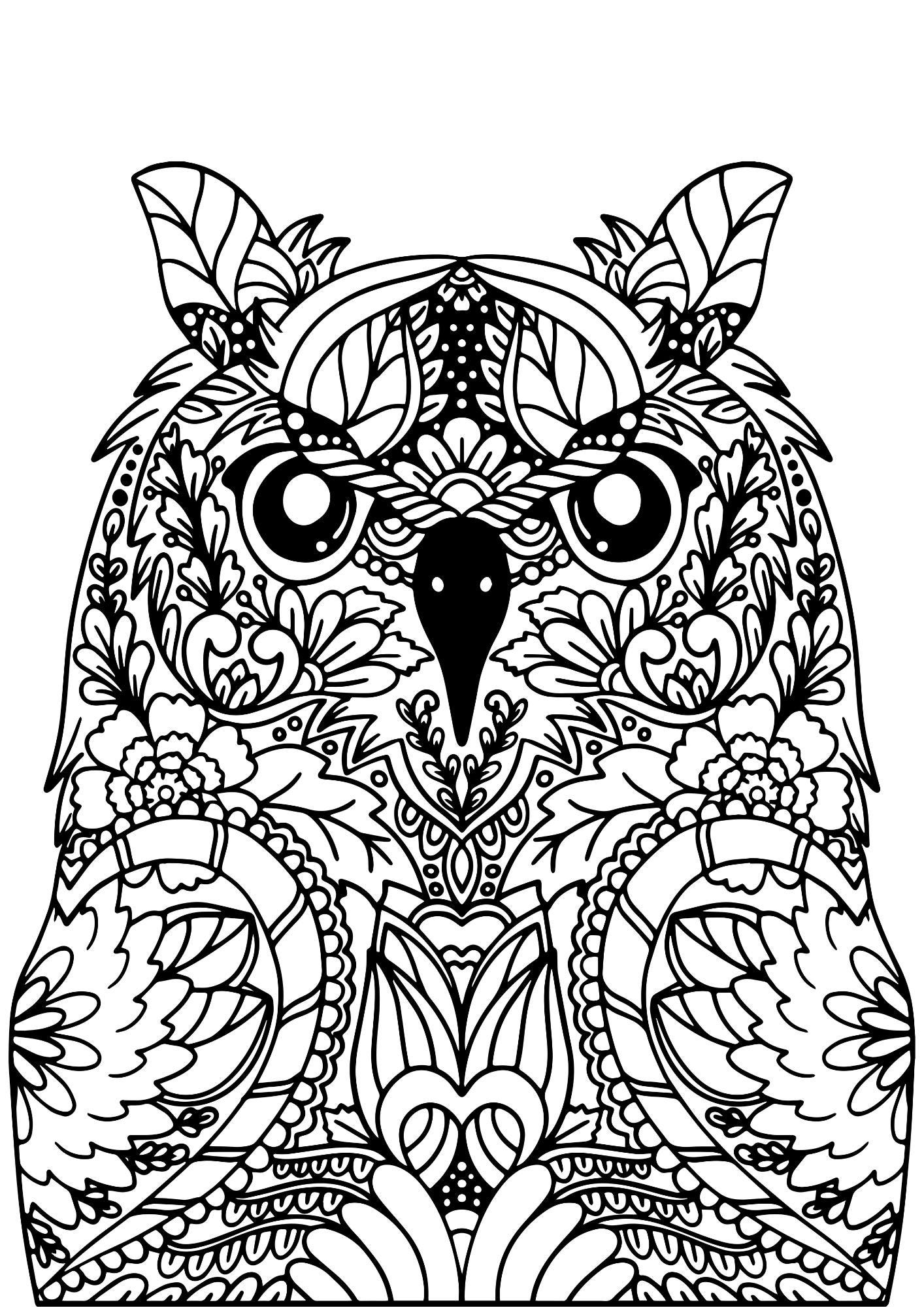 Mandala Animal Coloring Pages, Adult Coloring Pages, Printable Coloring ...