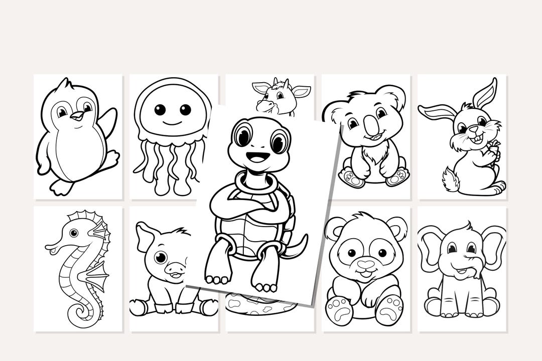 Animal Coloring Book, Children Coloring Pages, Print and Download, Art ...