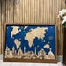 Wooden Map , World Map With Landmarks , Custom Map Engraved on Wood ...