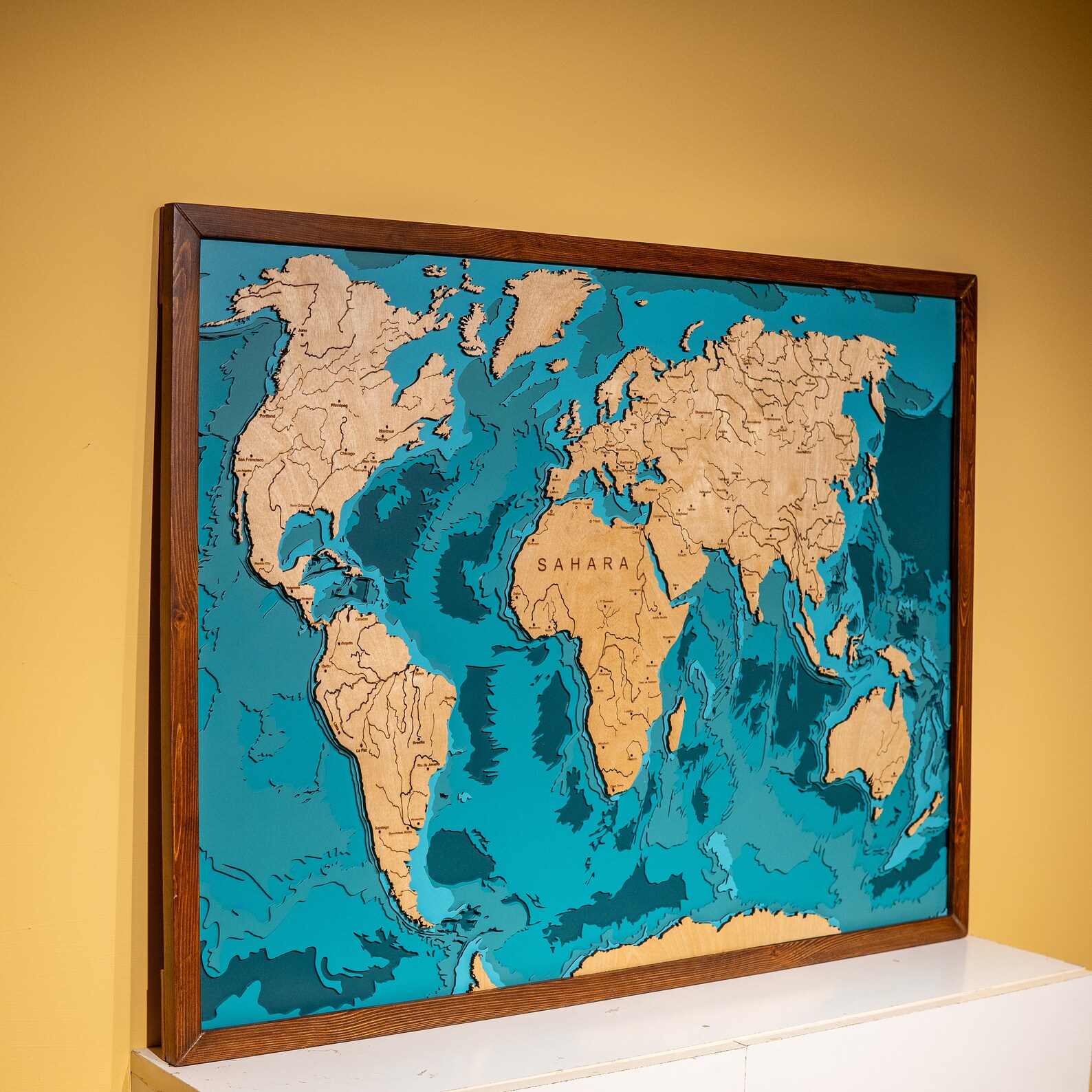 Custom Wooden World Map, Wood Wall Décor, Custom Map Gift, Travel Map ...