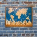 Wooden Map , World Map With Landmarks , Custom Map Engraved on Wood ...