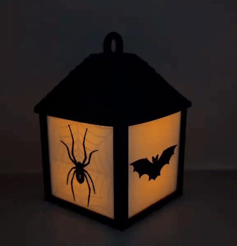 Spooky Halloween Lantern, Glowing 3D Printed Lantern With Tealight - Etsy