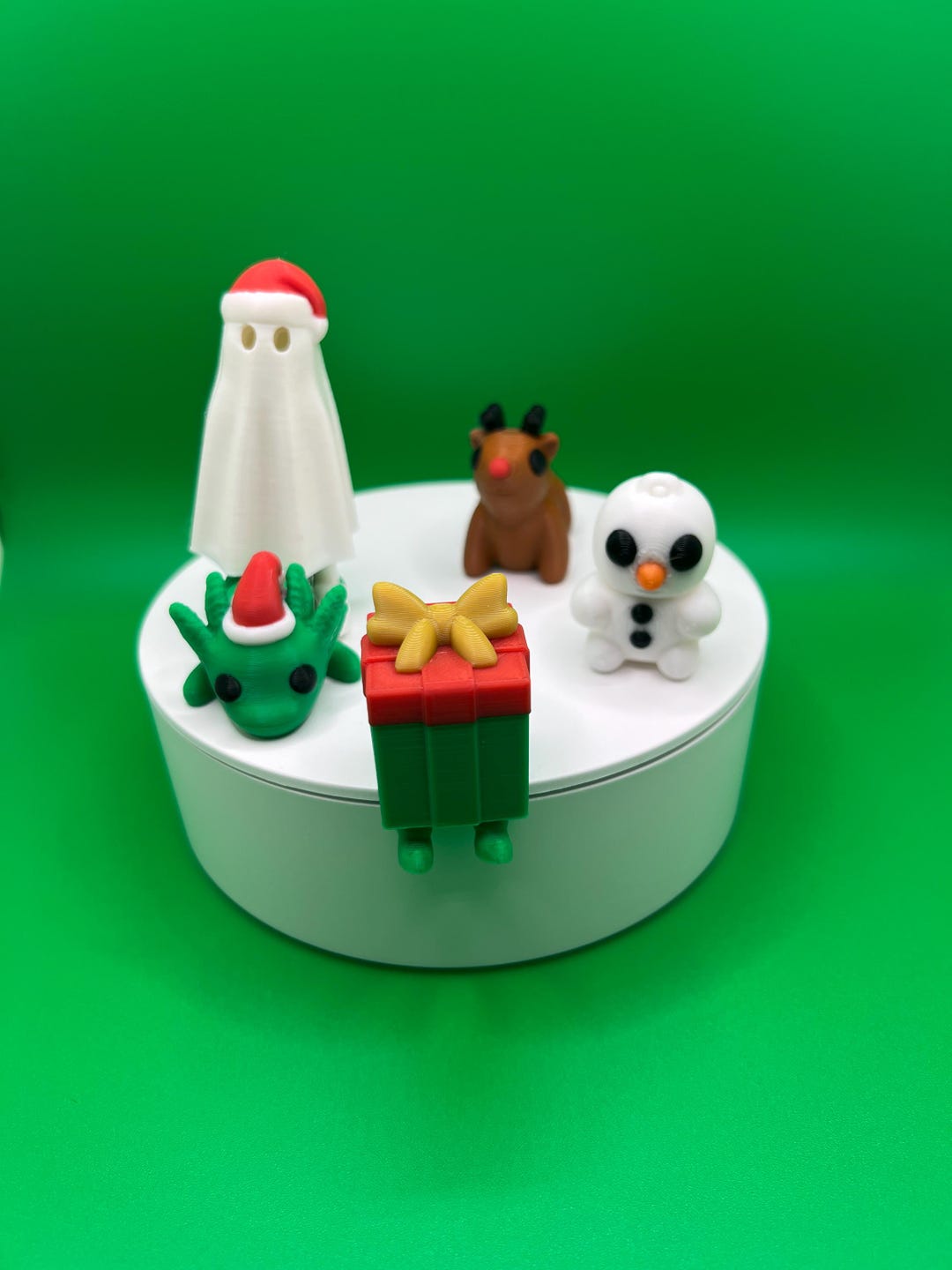 3D Printed Christmas Mini Figures Set: Holiday Desk Decor - Etsy