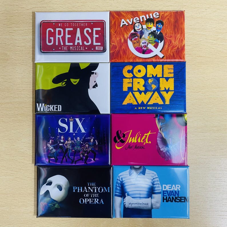 Handmade Musical Theatre Fridge Magnets, Rectangle Magnets, West End ...