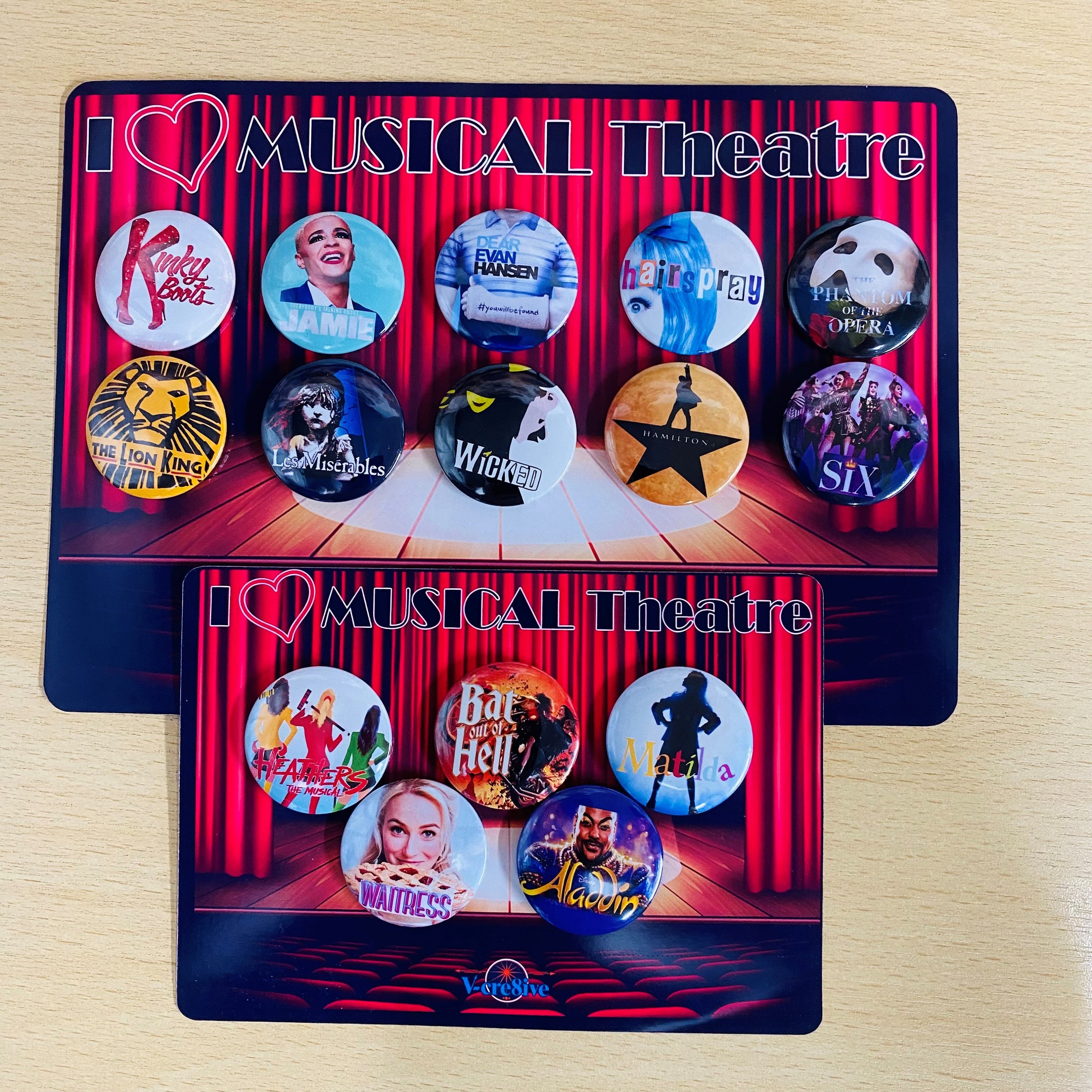 Handmade 32mm Pin Badges for Broadway and West End Fans - Customize ...