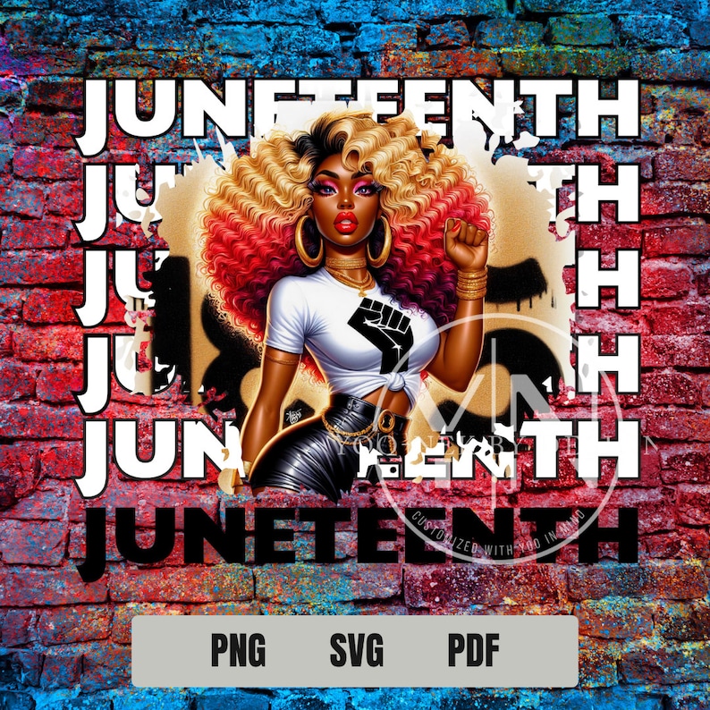 Juneteenth Female T-shirt Designs in PNG, SVG, and PDF Formats for ...