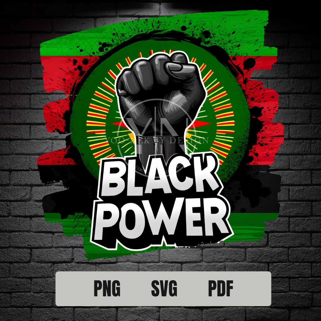 Black Power T-shirt Design in PNG, SVG & PDF Formats for Sublimation ...