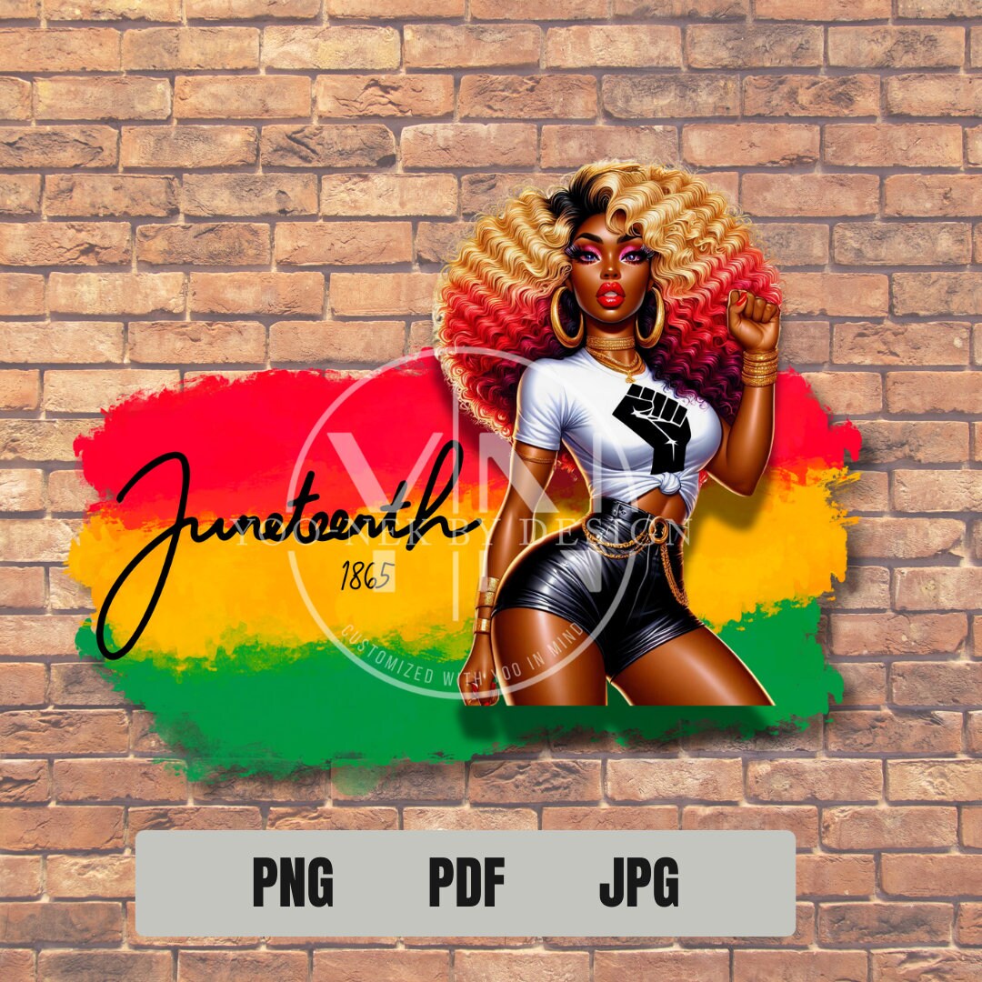 Juneteenth Female T-shirt Designs in PNG, JPG, and PDF Formats for ...