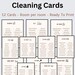 12 Guided Cleaning Cards for Family, Kids, Teens. Room per Room Cards ...