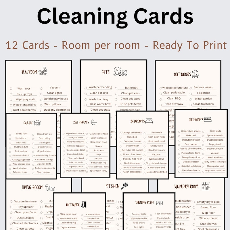 Chore Cards - Etsy