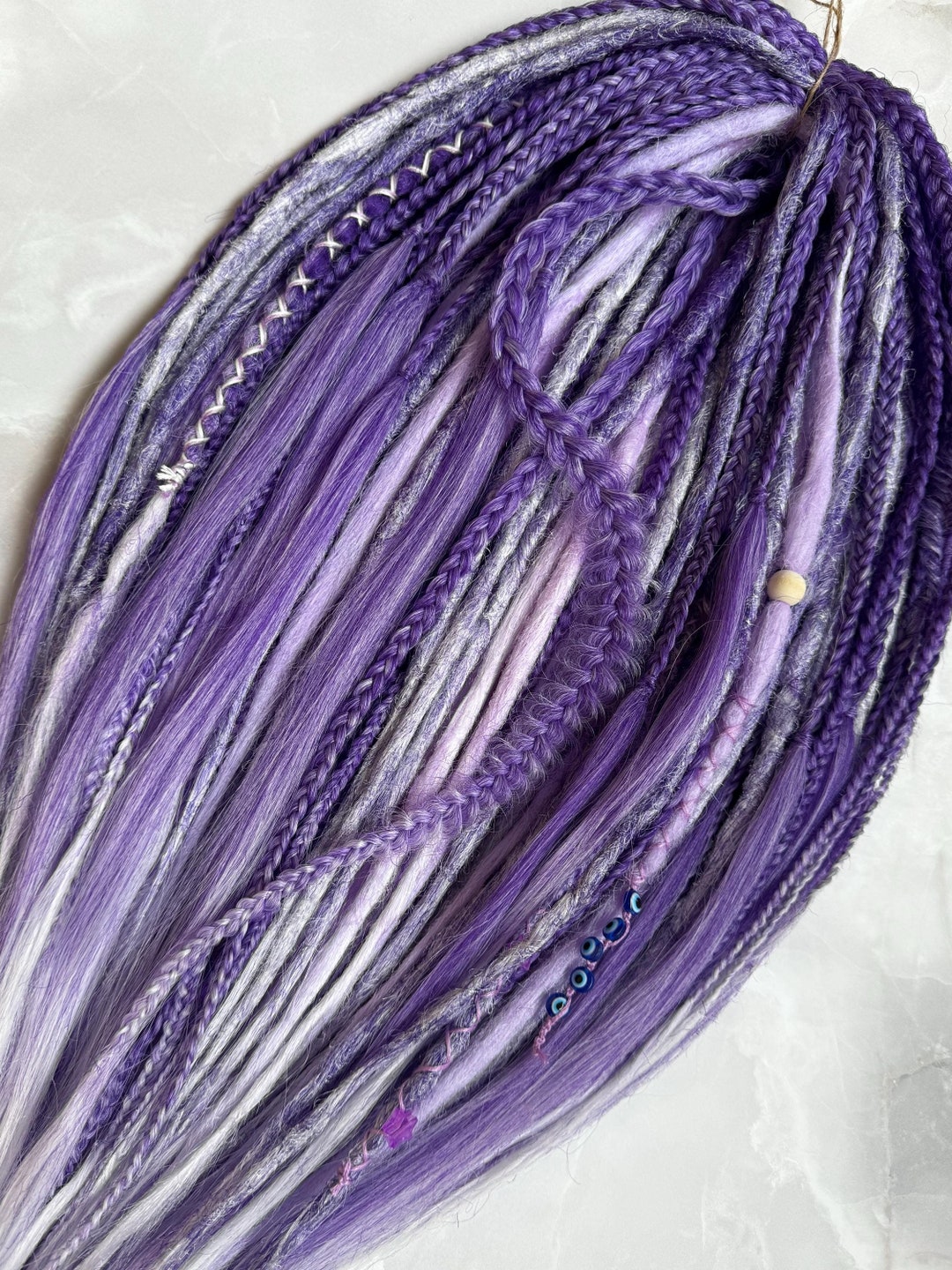 Purple Lavender Dreadlocks and Braids Set Mermaid Hair Braids Rapunzel ...