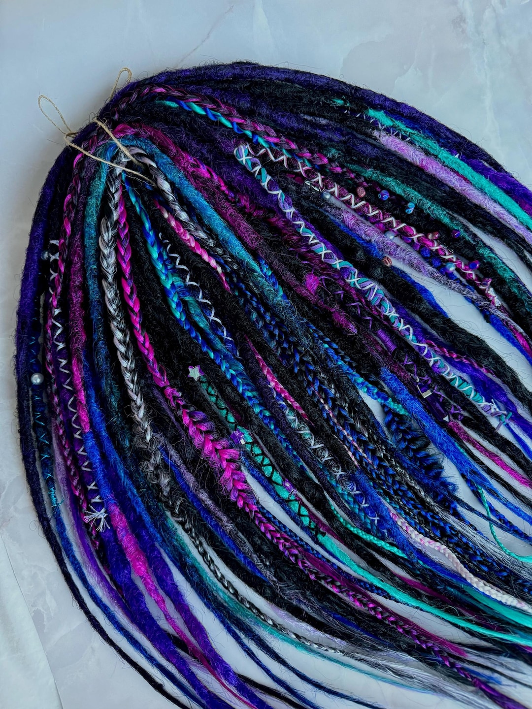 Galaxy-inspired Double-ended Dreadlocks | Cosmic Boho Hair Extensions ...