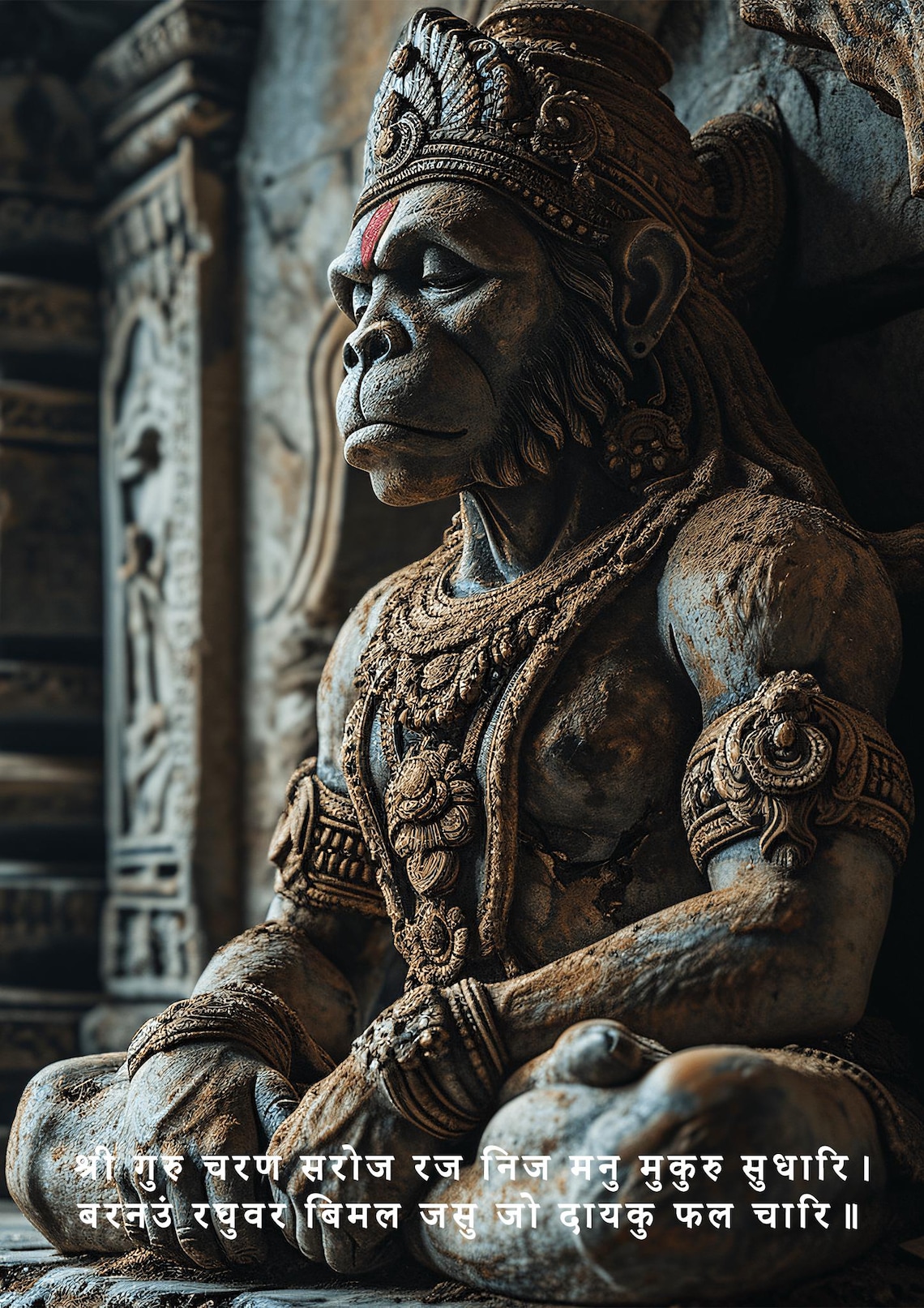 Hanuman Statue Wall Art Premium Matte Poster & Digital Download ...