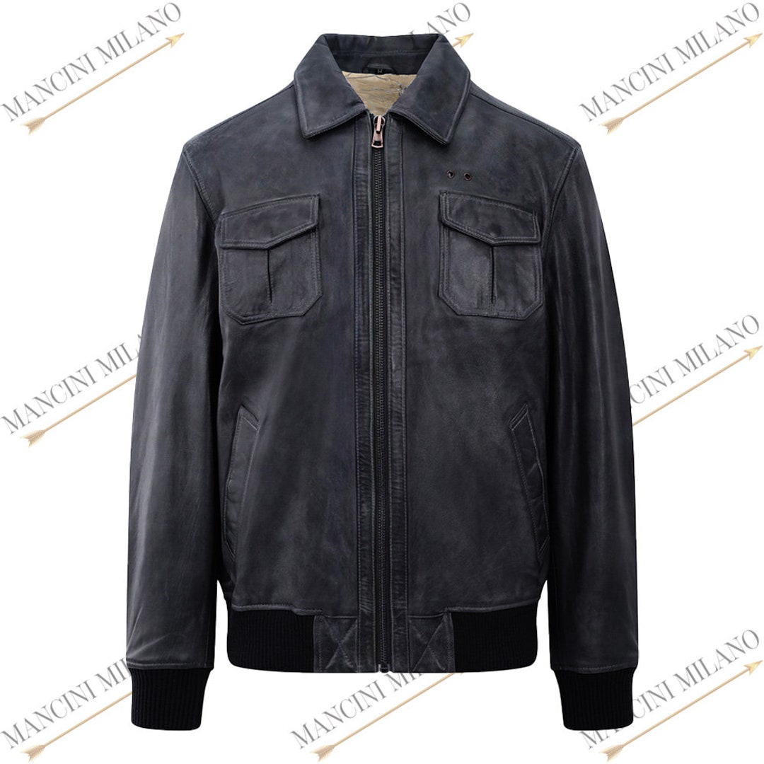 Airborne Leather Jacket, Mancini Milano, Fashion, Designer Clothes, - Etsy